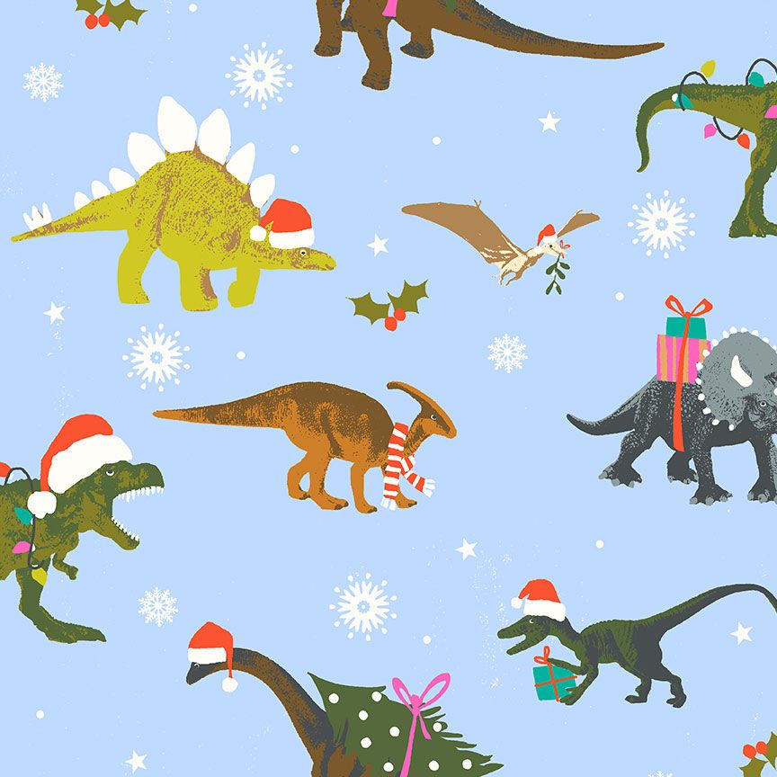Santa-Saurus - Dinosaurs Santa Blue | HOLIDAY-CD2792 – Austin Sewing