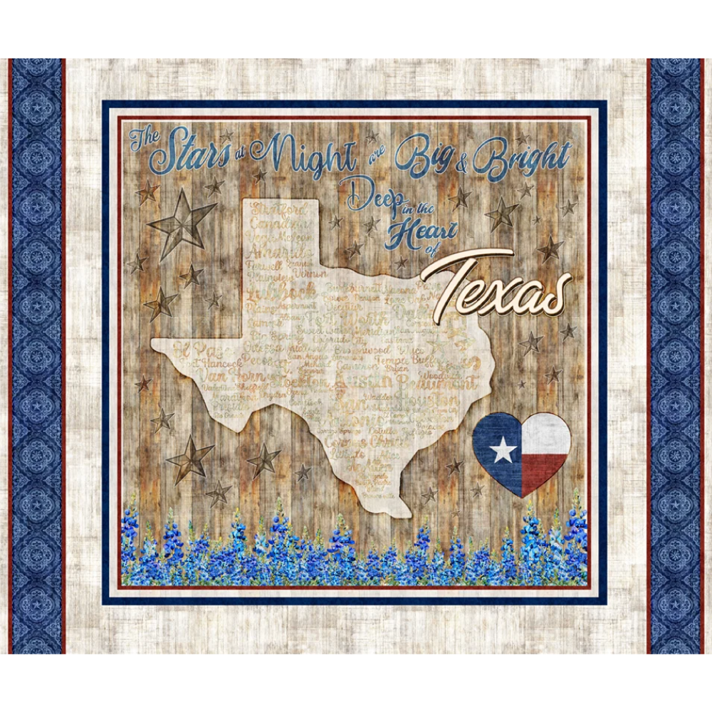 All Texas Shop Hop 2026 - Texas Map Panel | 2600-31790-X – Austin Sewing
