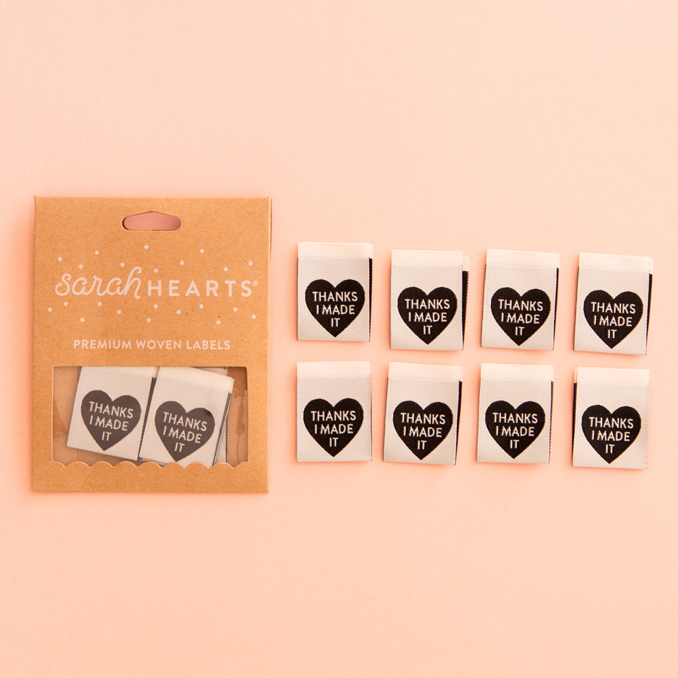 Sarah Hearts | Thanks I Made It Heart Labels - 8 pack – Austin Sewing