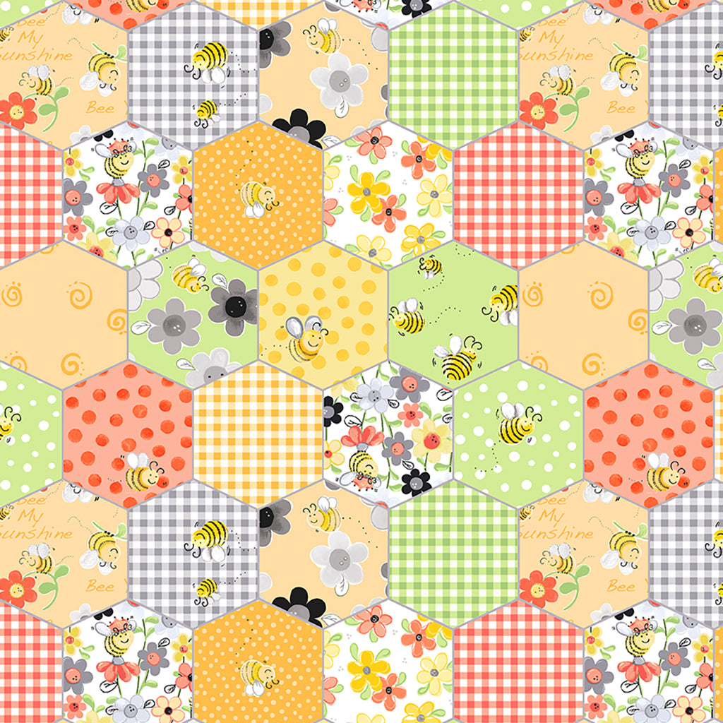 Sweet Bees - Multi Bee Honeycomb | SB20364-310 – Austin Sewing