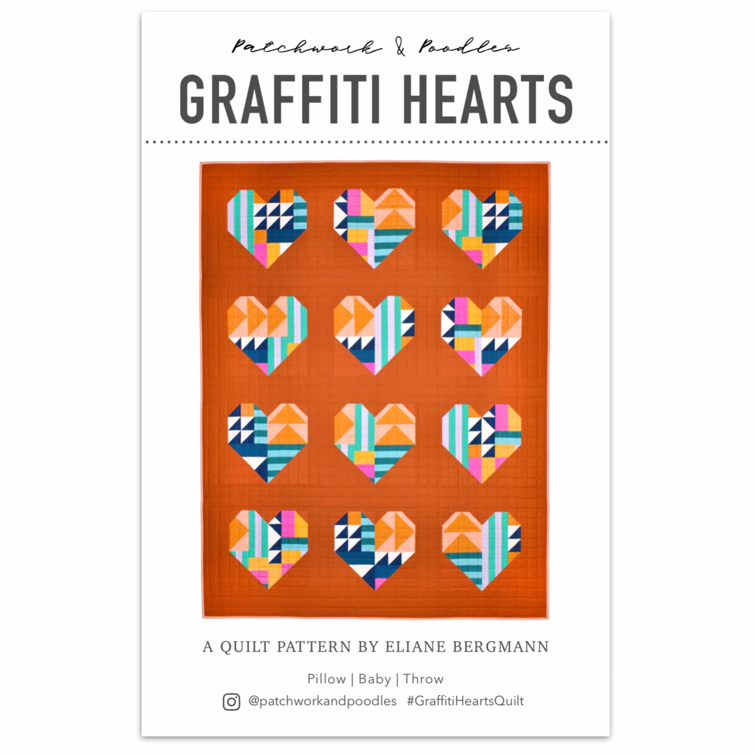 Graffiti Hearts | Patchwork & Poodles – Austin Sewing